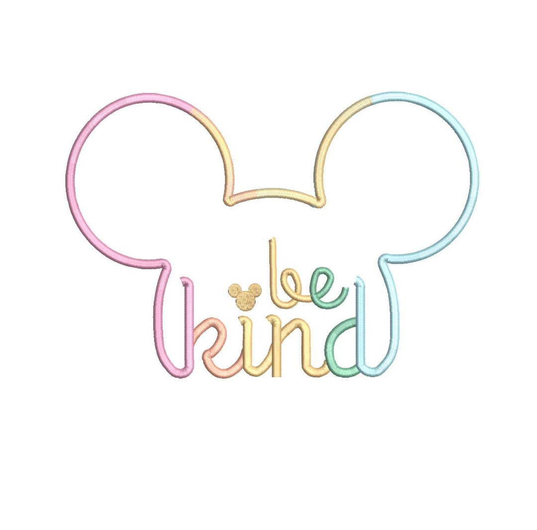 Mickey Ears Be Kind Machine Embroidery Design. - Etsy