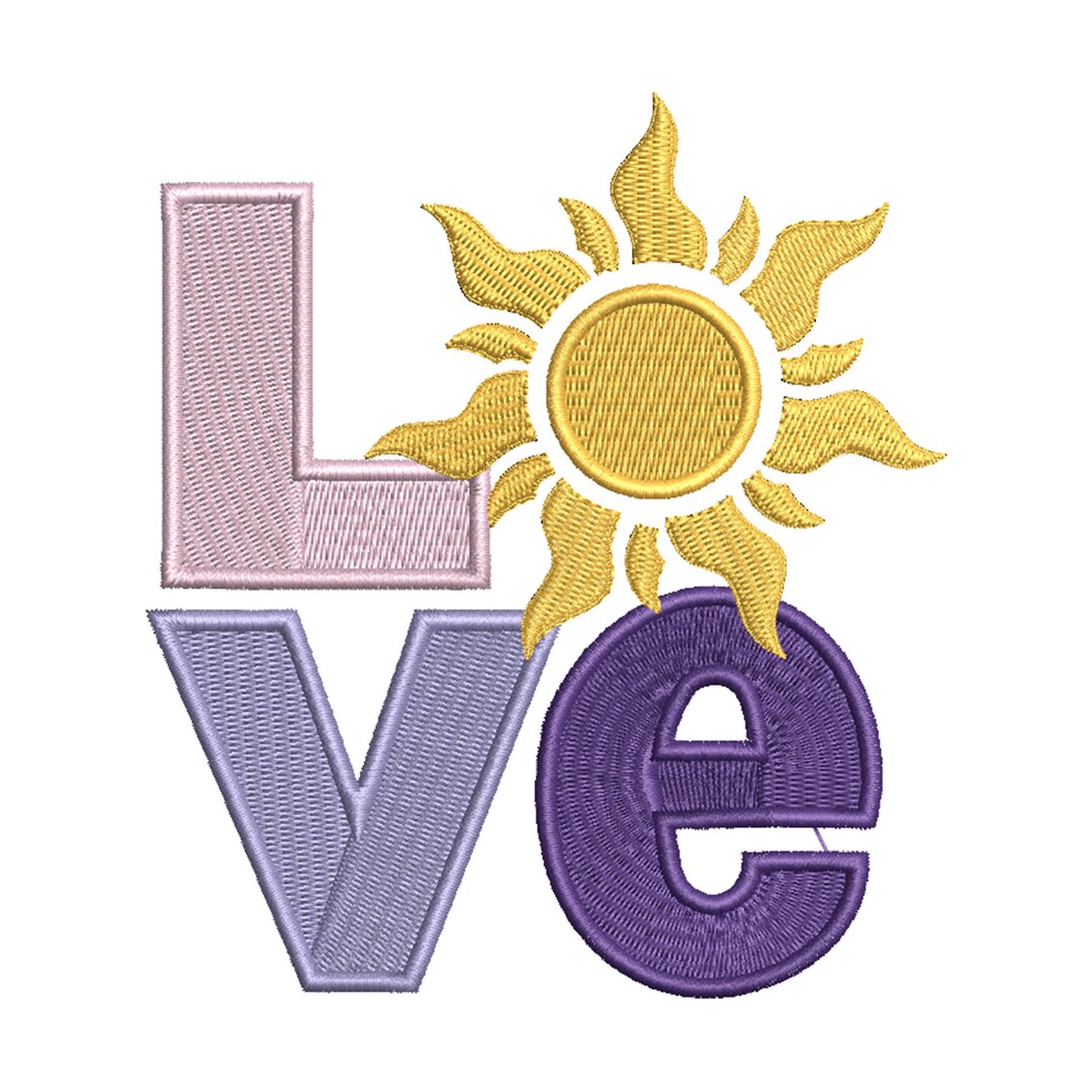 Tangled Inspired Machine Embroidery Design. Love. Stamp Design. - Etsy