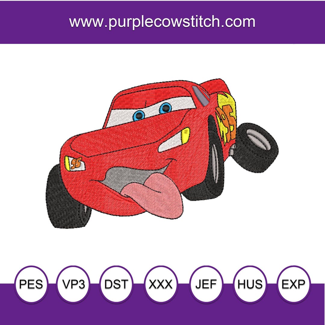 Lightning Mcqueen From Cars Machine Embroidery Design - Etsy