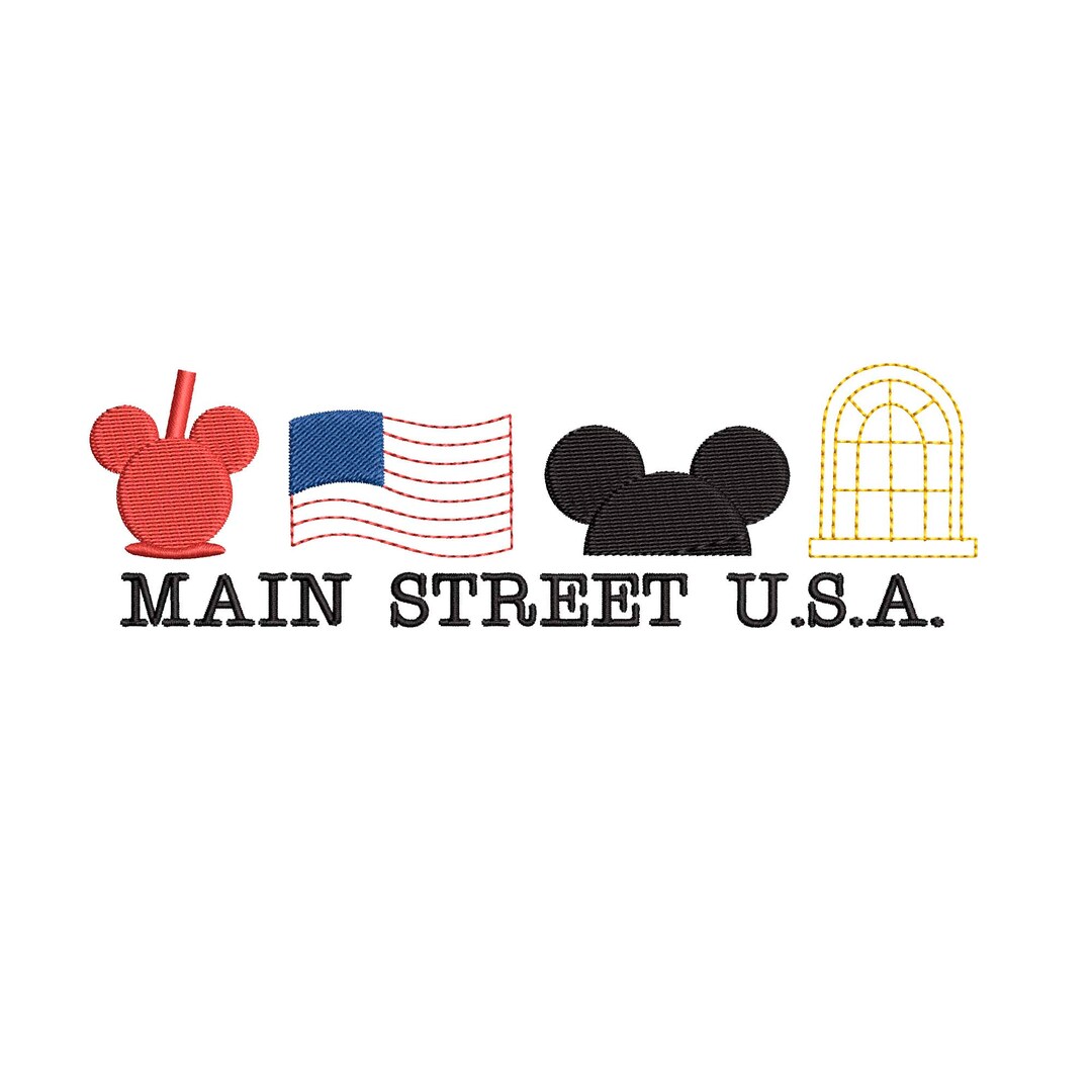 Main Street USA Magic Kingdom Inspired Machine Embroidery Design. - Etsy