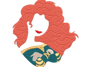 Princess Merida From Brave Autograph Combo Sketch Digital Embroidery ...