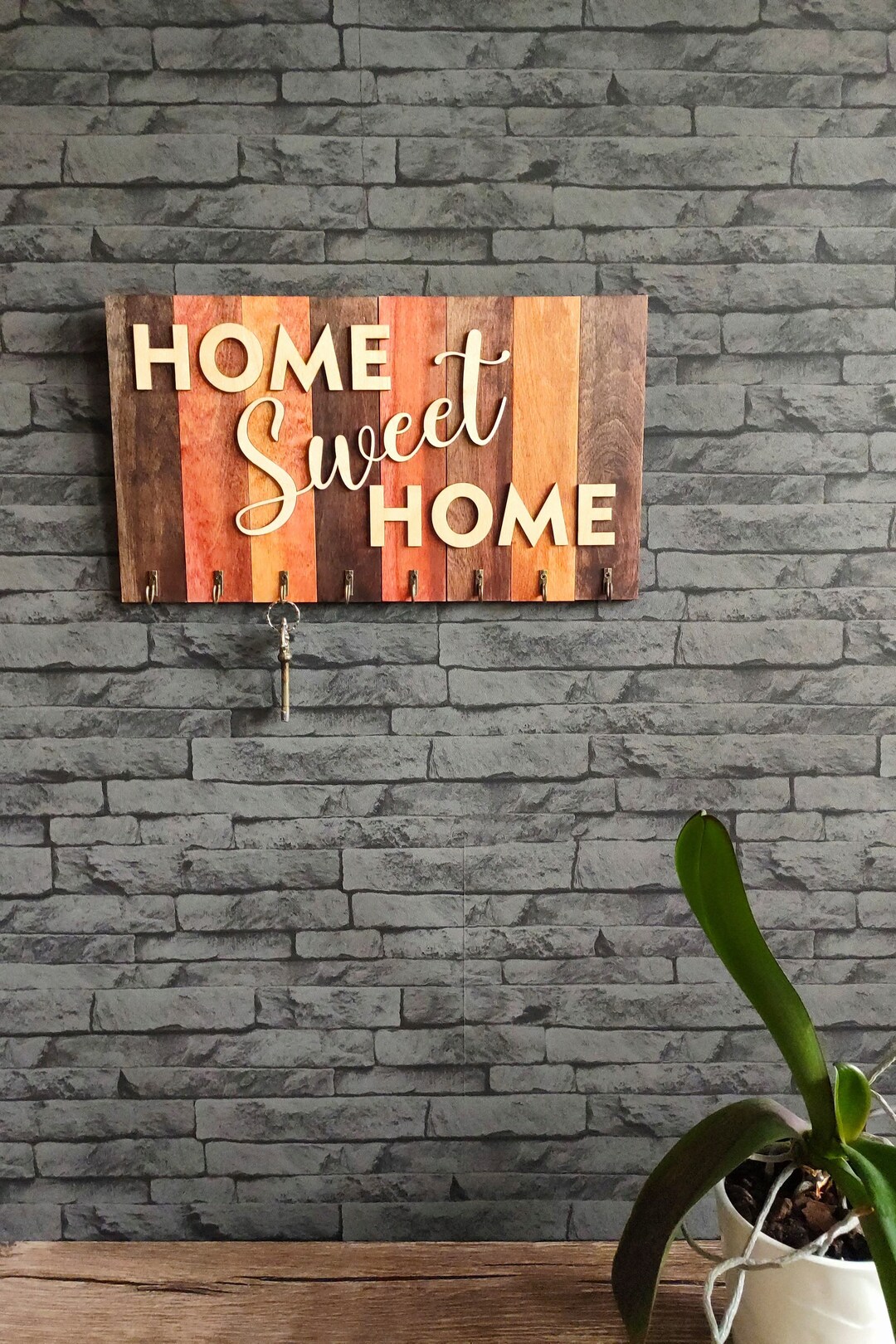 Personalized Wooden Key Holder for Wall, Custom Key Organizer, Wooden ...