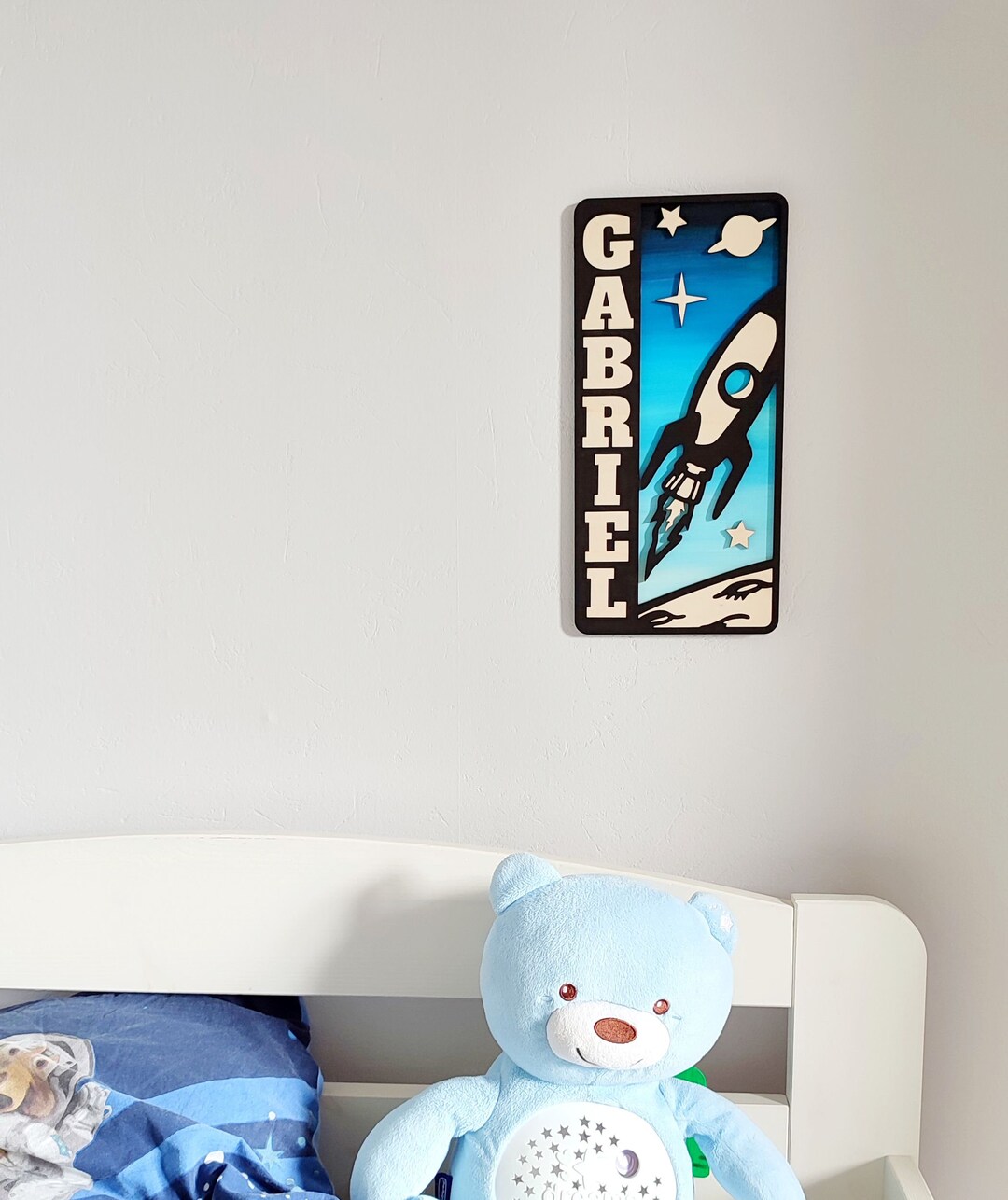 Personalized Wooden Wall Nameplate for Wall Hanging, Gift for Boy or ...