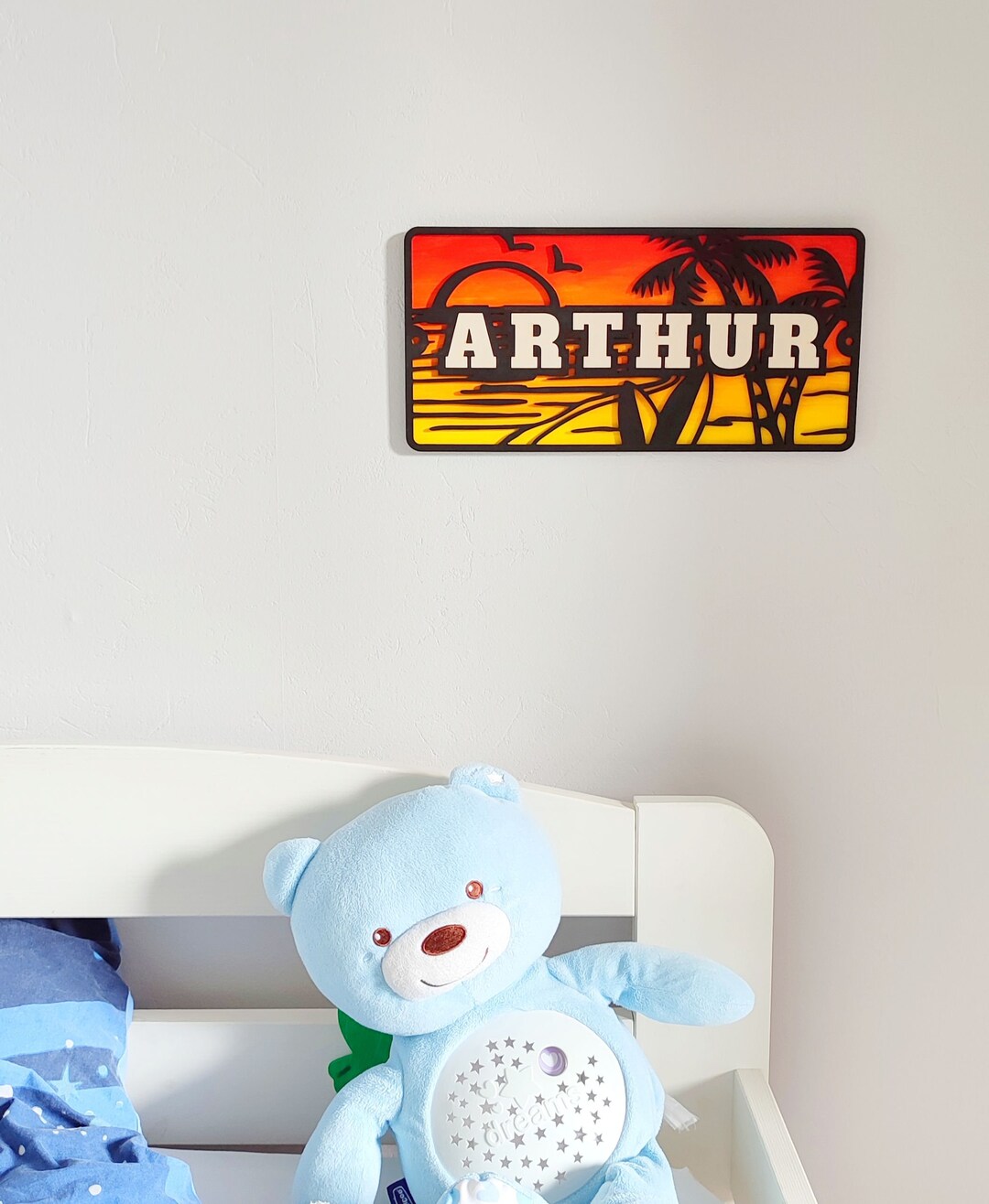 Personalized Wooden Wall Nameplate for Wall Hanging, Gift for Boy or ...