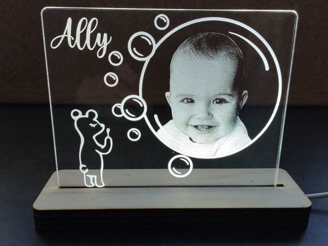 Custom LED Lamp With Photo, Personalized LED Lamp, Bedside Table Lamp ...