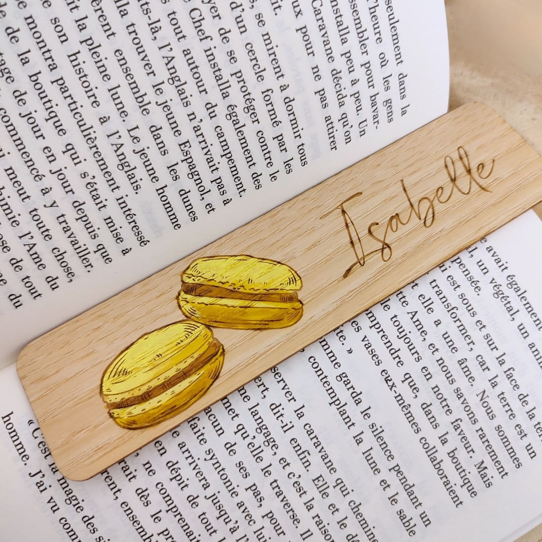Personalized Wooden Bookmark, Laser Engraved Wooden Bookmark, Macaron ...