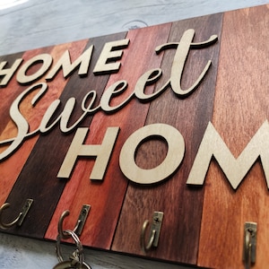 Personalized Wooden Key Holder for Wall, Custom Key Organizer, Wooden ...