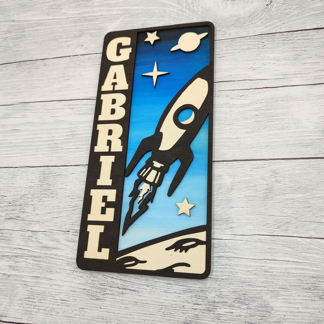 Personalized Wooden Wall Nameplate for Wall Hanging, Gift for Boy or ...