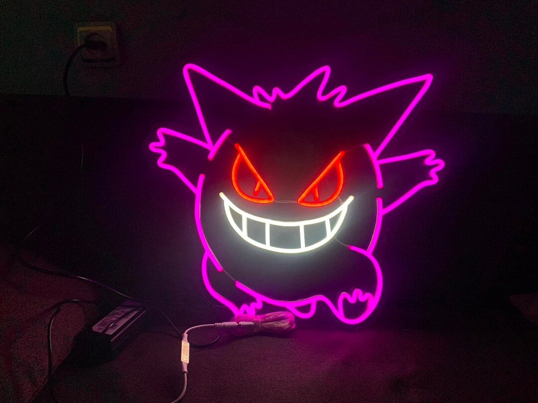 Letrero de neón LED Gengar Pokemon letrero de neón - Etsy México