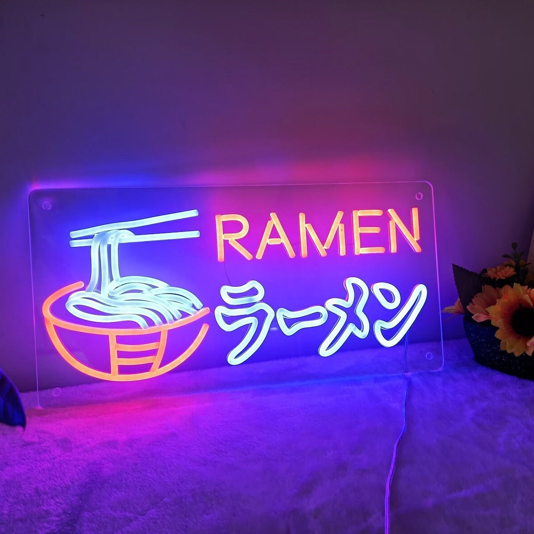 Ramen Japanese Noodles Neon Sign Kitchen Shop Wall Decor Art LED Neon ...