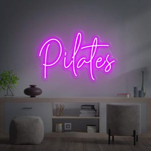 Pilates Neon Sign, Custom Yoga Studio Sign, Yoga Room Classroom Pilates ...