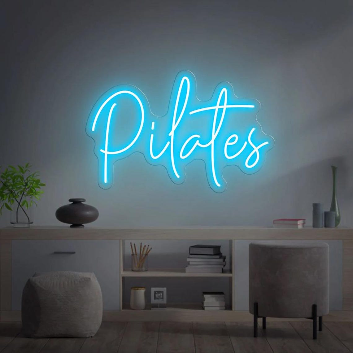 Pilates Neon Sign, Custom Yoga Studio Sign, Yoga Room Classroom Pilates ...