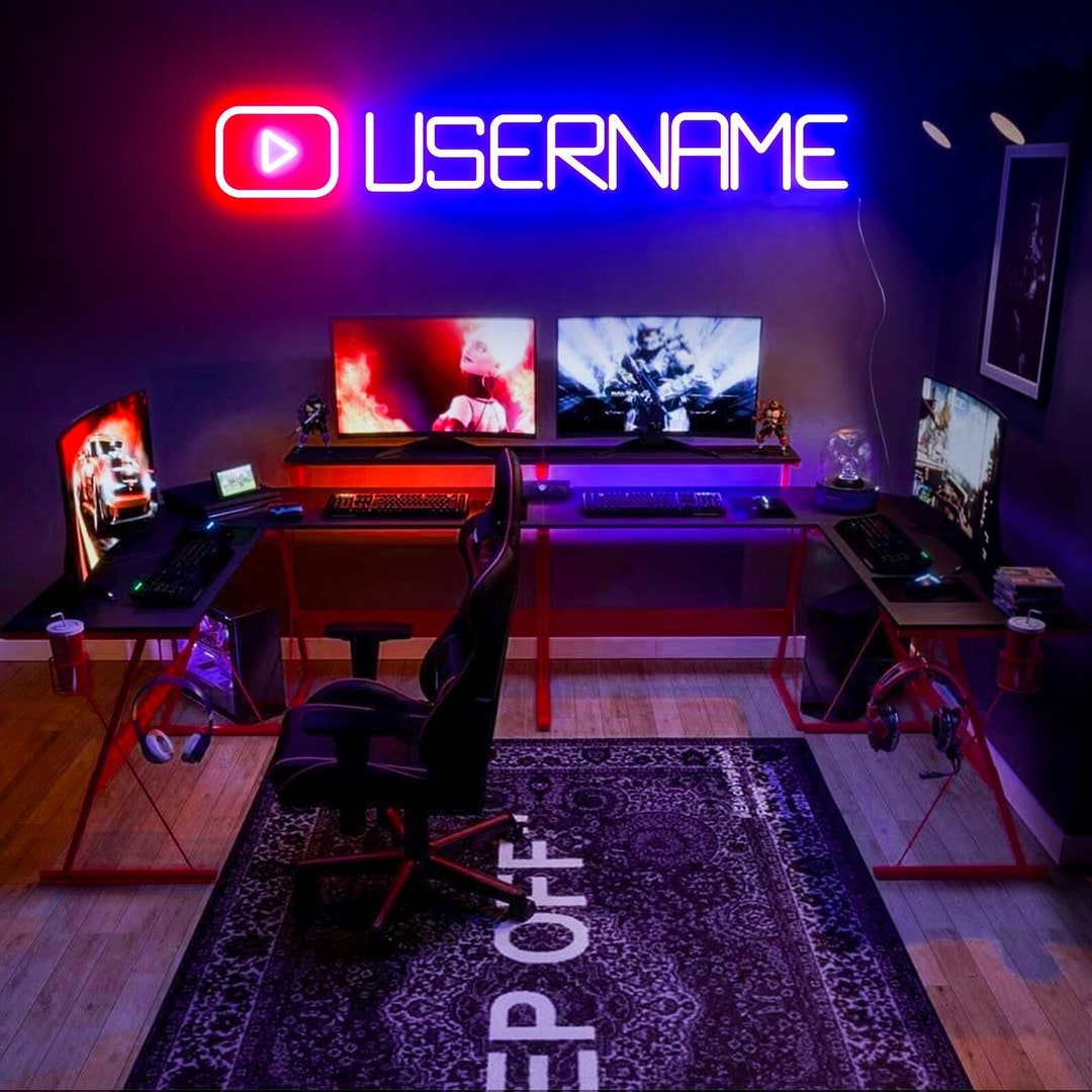Custom Neon Sign Gaming Decor, Youtuber Name Neon Sign, Custom Led Neon ...