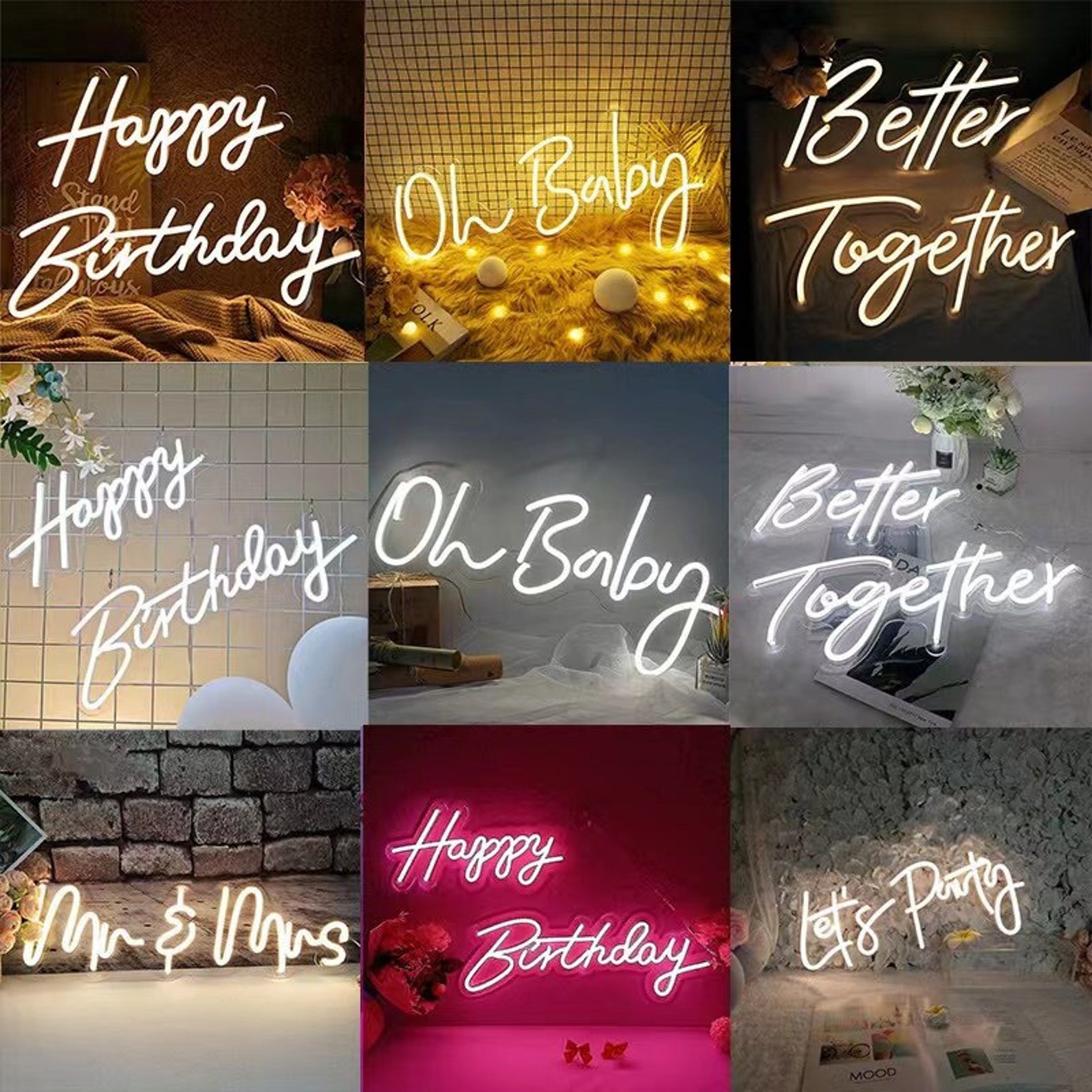 Party Time Neon Sign Led Light , Custom Neon Sign, Decoration Hand ...