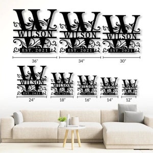 Custom Metal Signs | Monogram Wall Decor | Metal Wall Art | Last Name ...