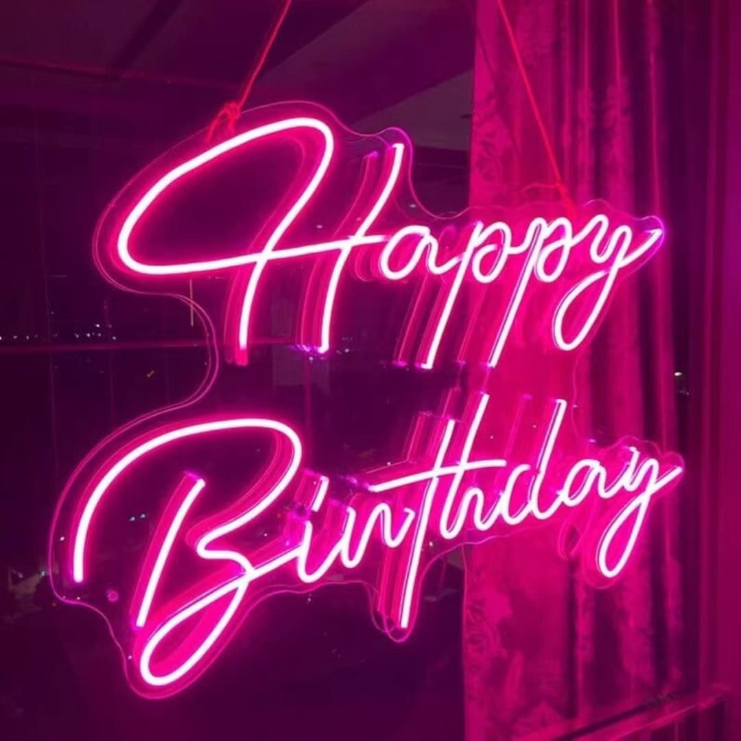Birthday Neon Sign Led Light , Custom Neon Sign, Decoration Hand ...