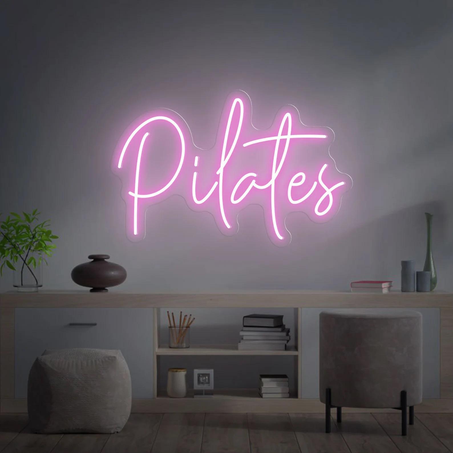 Pilates Neon Sign, Custom Yoga Studio Sign, Yoga Room Classroom Pilates ...