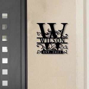Custom Metal Signs Monogram Wall Decor Metal Wall Art Last Name Sign ...
