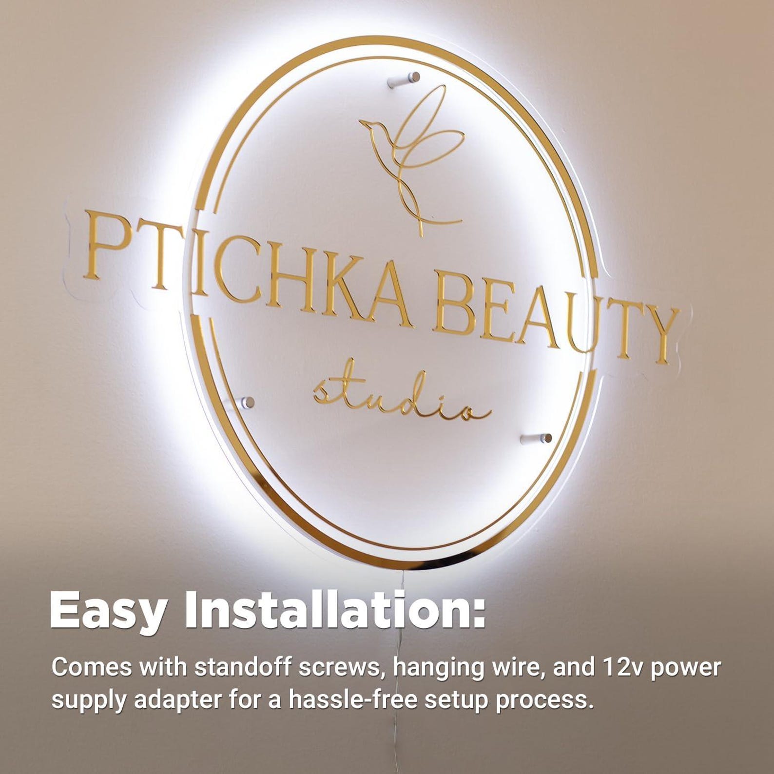 Custom 3D Round Backlit Business Sign Wall | LED Logo Sign | Backlit ...