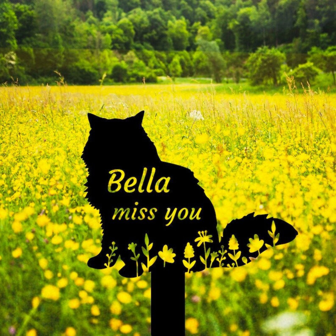 Custom Cat Memorial Stake Cat Memorial Plaque With Stake Cat Grave ...