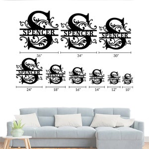 Custom Metal Signs | Monogram Wall Decor | Metal Wall Art | Last Name ...