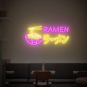 Ramen Japanese Noodles Neon Sign Kitchen Shop Wall Decor Art LED Neon ...