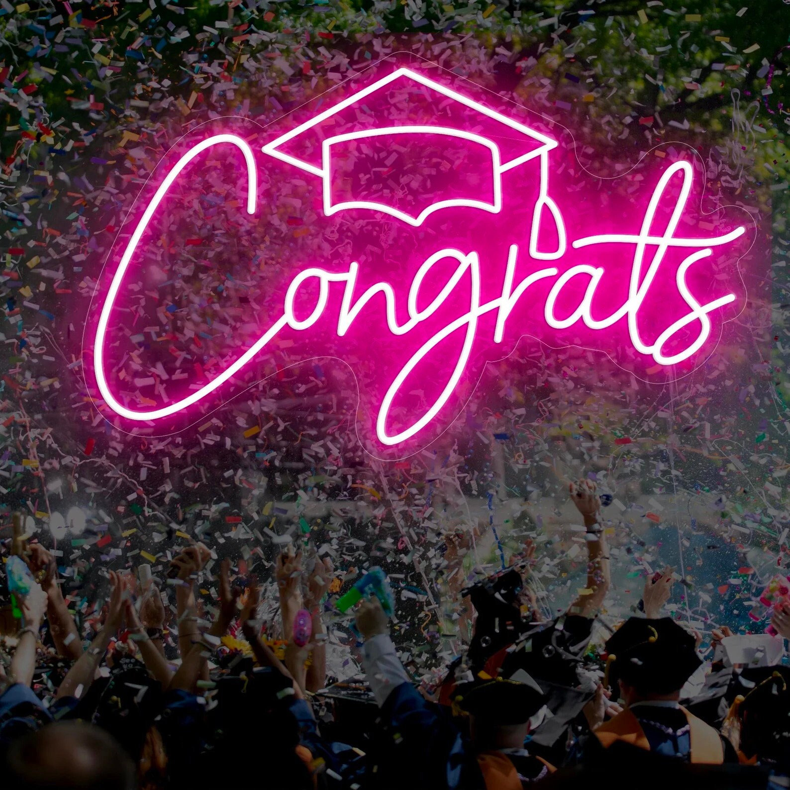 Congrats Neon Sign Custom Graduation Gifts, Neon Light Wall Decor, Neon ...
