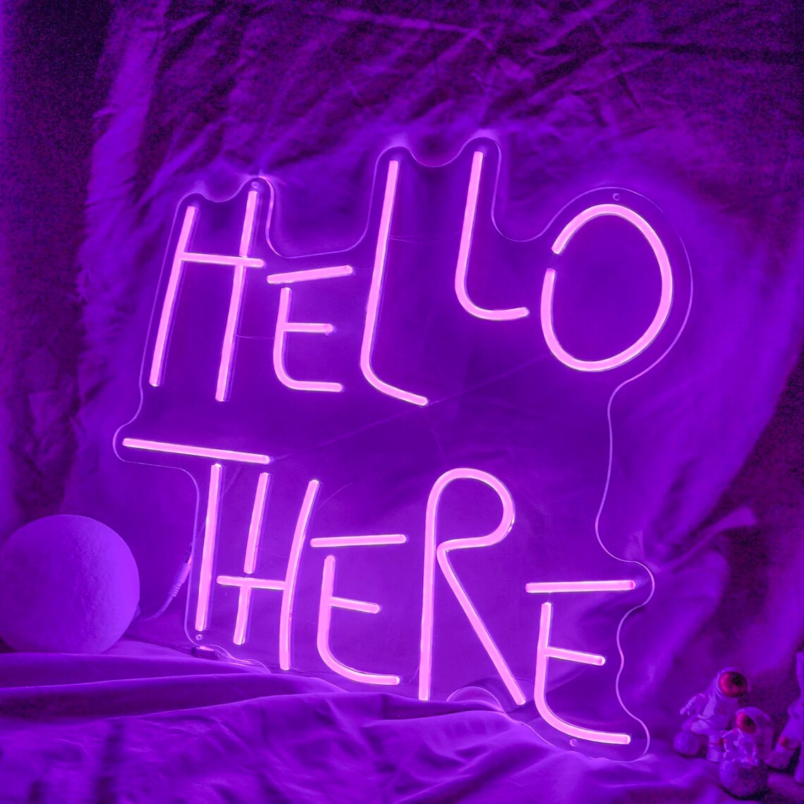 Hello There, Hell Here Neon Sign, Halloween Decor Lights, Horror Decor ...