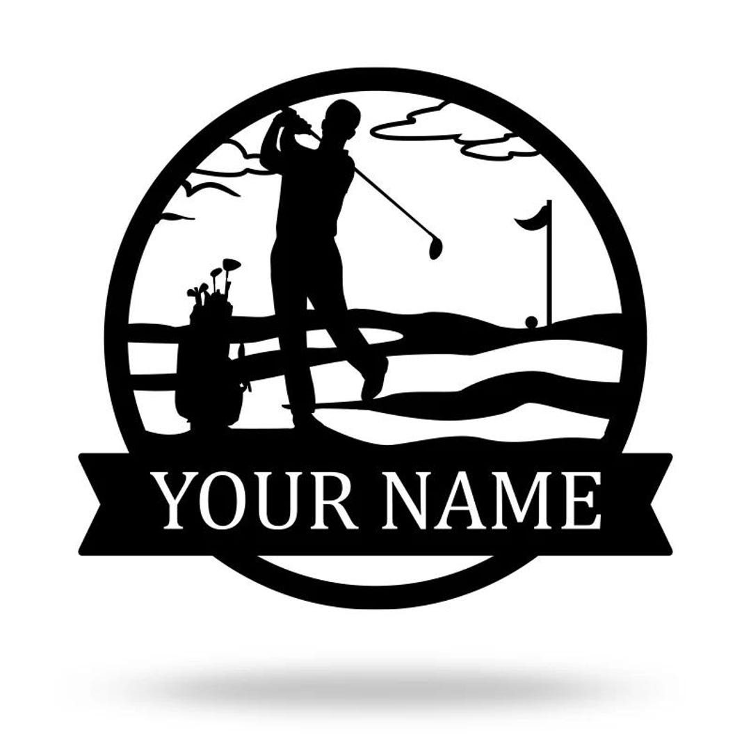 Personalized Golf Name Metal Monogram Sign Personalized Gift Last Name ...