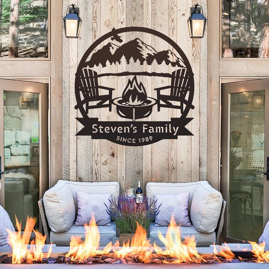 Metal Outdoor Sign Custom Campfire Sign Camper Decor Personalized ...