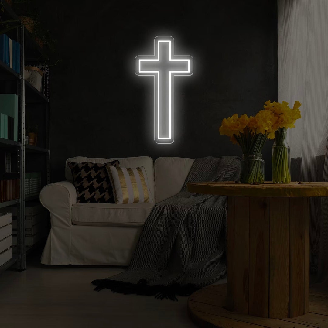 Cross Neon Sign LED Cross Sign Light Neon Cross Light Red Neon Cross ...