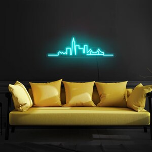 City Skyline Neon Sign,college Dorm Decor,skyline Neon Light Gift ...