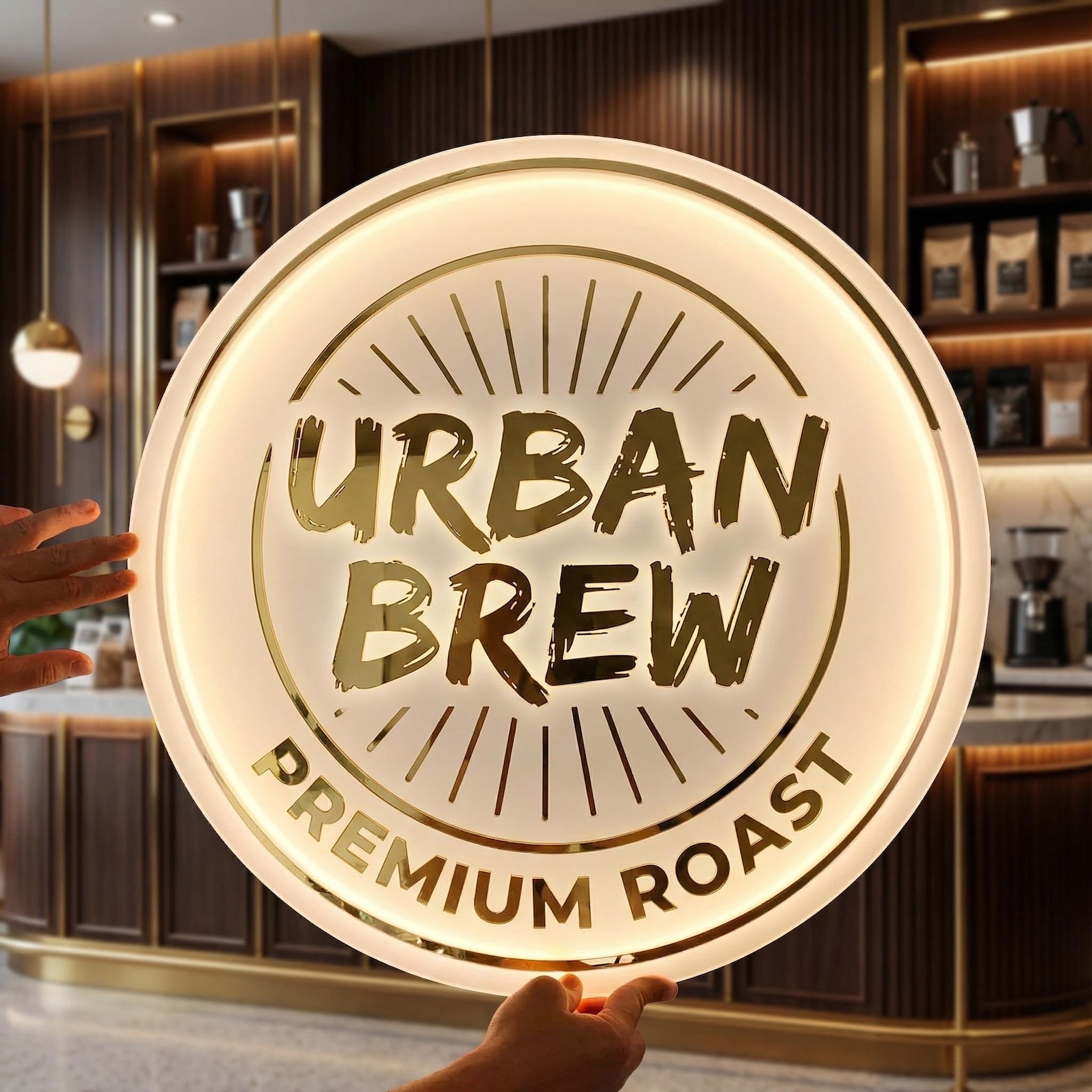 Custom 3D Round Backlit Business Sign Wall | LED Logo Sign | Backlit ...