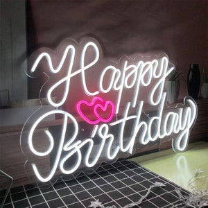 Birthday Neon Sign Led Light , Custom Neon Sign, Decoration Hand ...