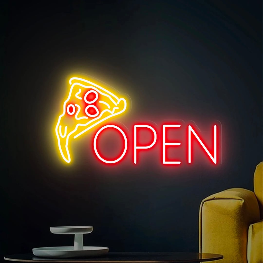 Pizza Neon Sign, Open Pizza Led Sign, Restaurant Sign, Kitchen Neon ...