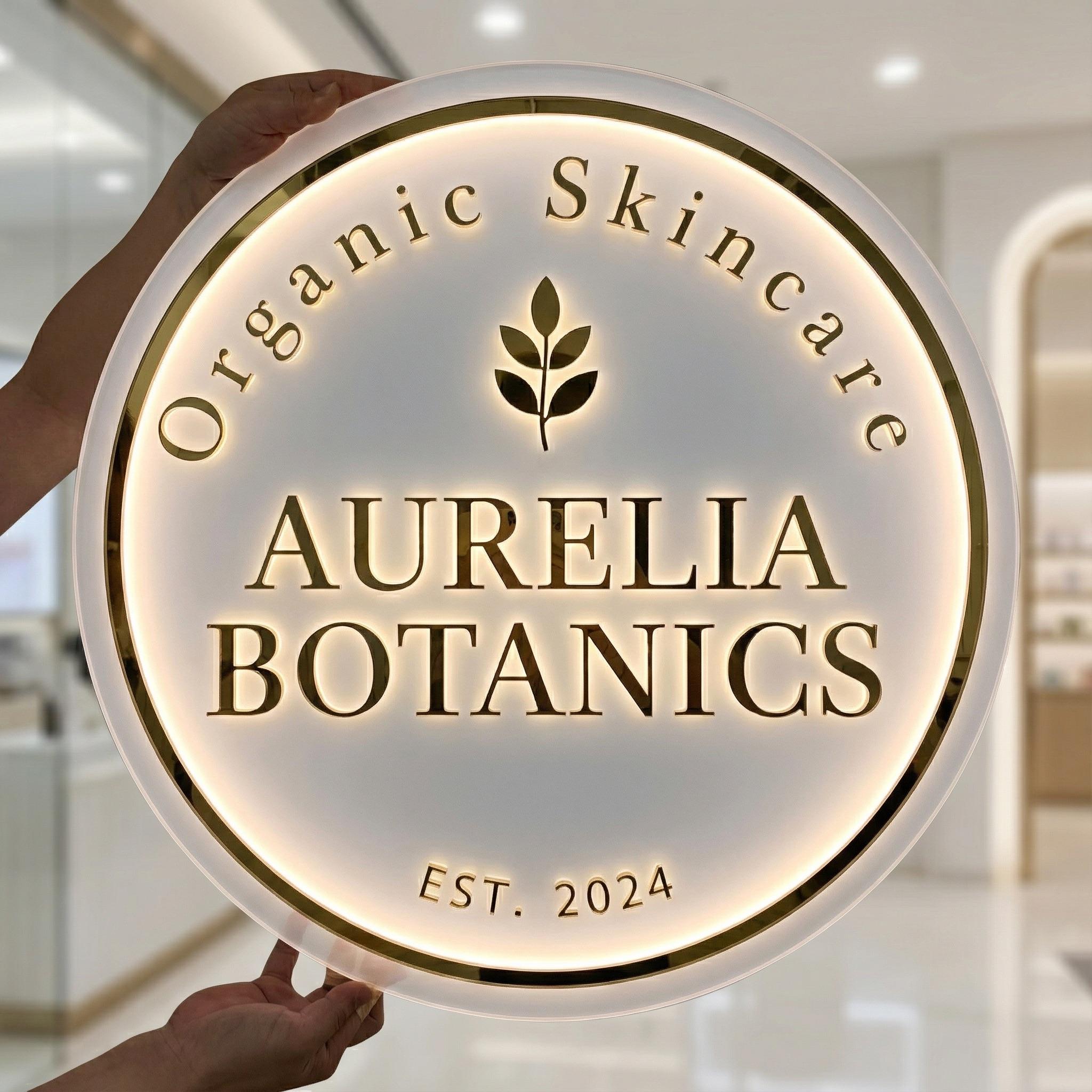 Custom 3D Round Backlit Business Sign Wall | LED Logo Sign | Backlit ...