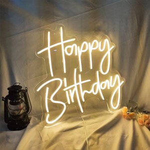 Birthday Neon Sign Led Light , Custom Neon Sign, Decoration Hand ...