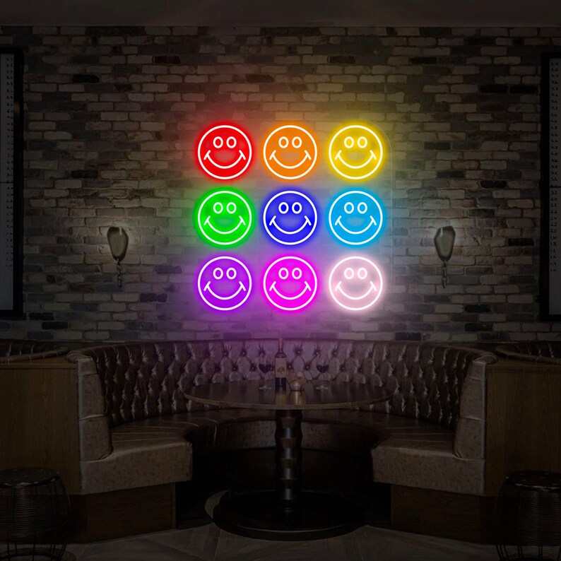 Smile Led Neon Light Happy Face Neon Sign Smile Neon Sign - Etsy
