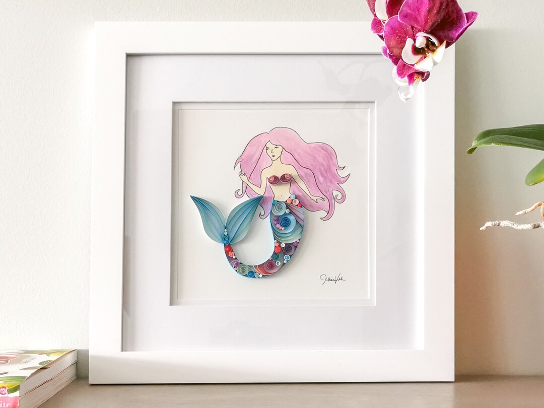 Quilling Art, Quilled Mermaid, Mermaid Art, Mermaid Wall Art, Mermaid ...