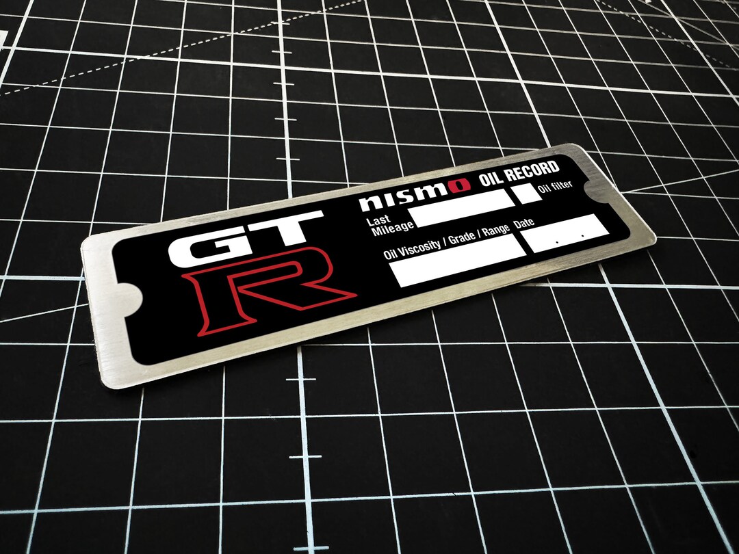 R33 / R34 Skyline / R35 GTR Oil Change Record Mount Plate & Sticker - Etsy