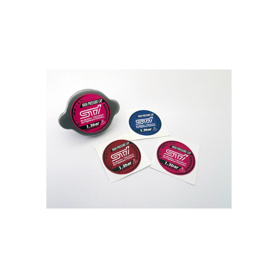 Subaru Style Pink Blue Red Sti Radiator Cap Label - Etsy