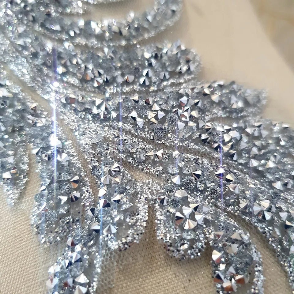 Silver Glitter Bodice, Glitter Applique, Wedding Dress, Prom Dress ...