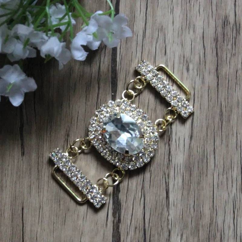 Gold Rhinestone Bikini Connector, 2pc Small Top Connector,competition ...