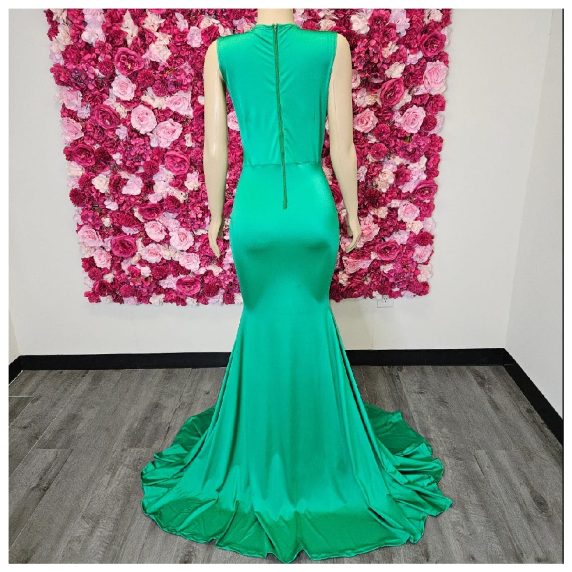 Kelly Green Prom Dress, Mermaid Prom Dress, Diamond Dress, Special ...