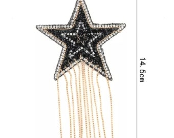Rhinestone Five Point Star Patch,gel-back Star Rhinestone, Hot Fix ...