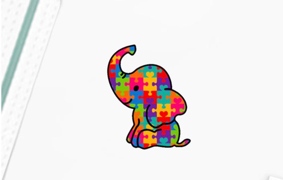 Puzzle Piece Elephant Autism Awareness Pin - Etsy