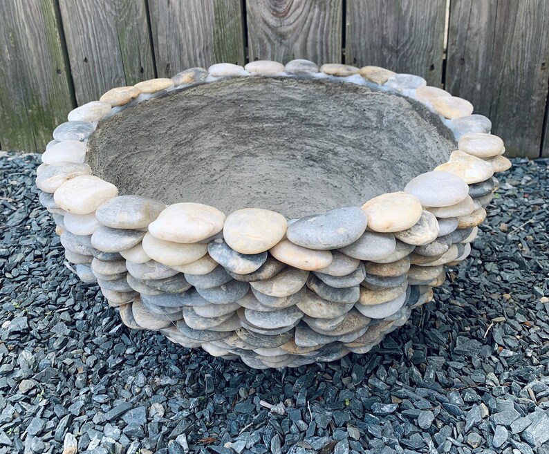 Large Stone Planter – Handmade Outdoor or Indoor Garden Pot, Natural ...