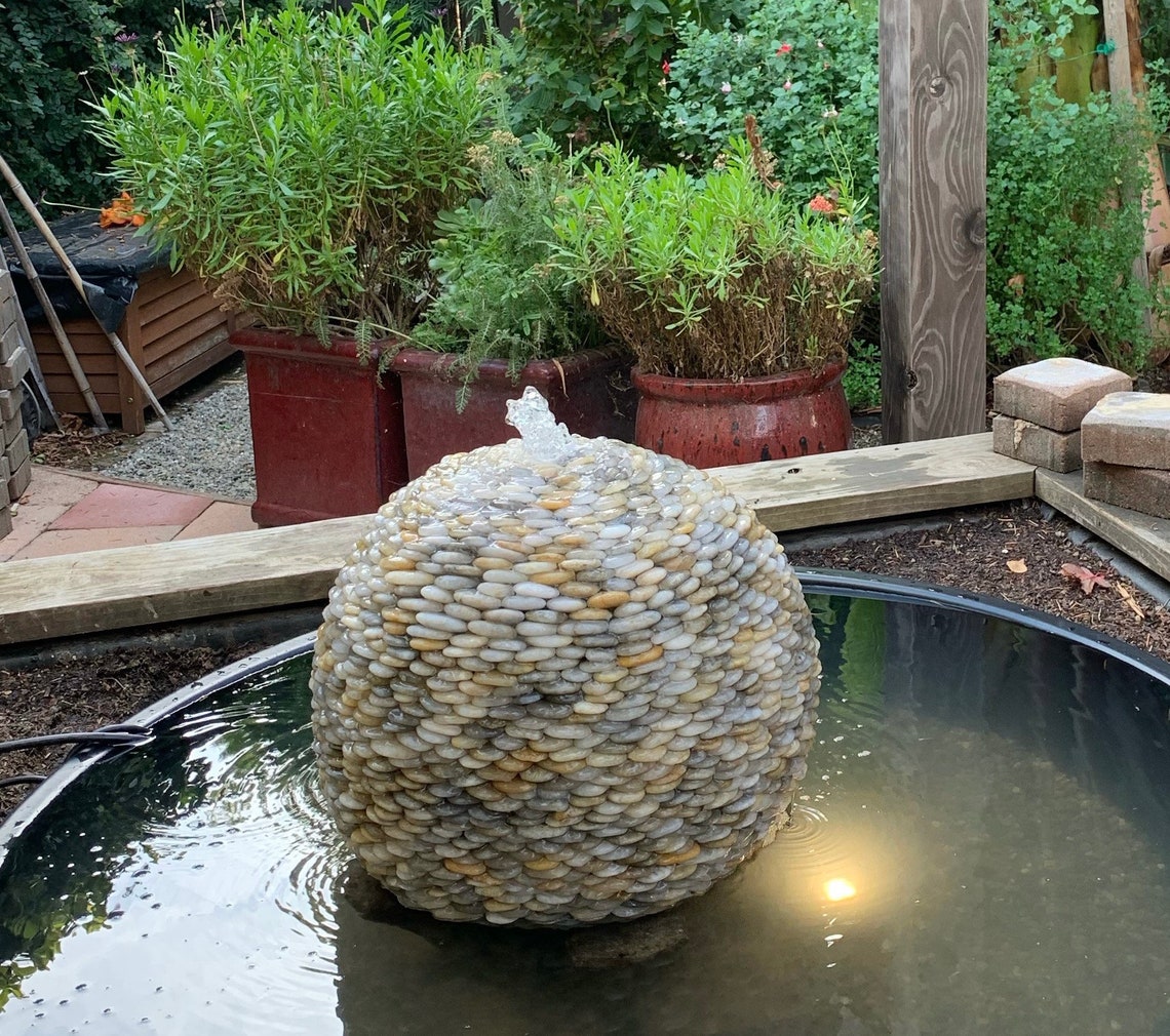Large Stone Outdoor Fountain – Handmade Garden Water Feature, Zen Patio ...