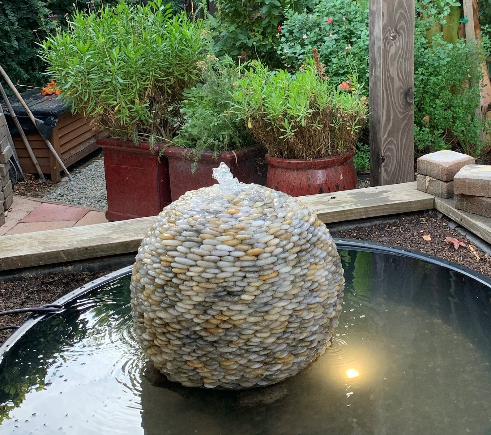 Large Stone Outdoor Fountain – Handmade Garden Water Feature, Zen Patio ...