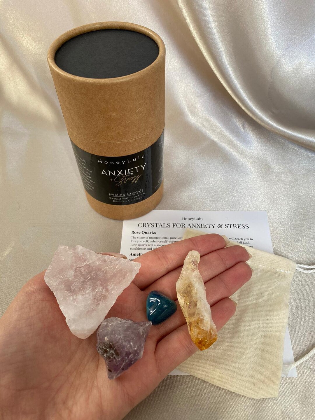 Anxiety & Stress Crystal Healing Kit | Crystal Kit | Self Care | Mental ...